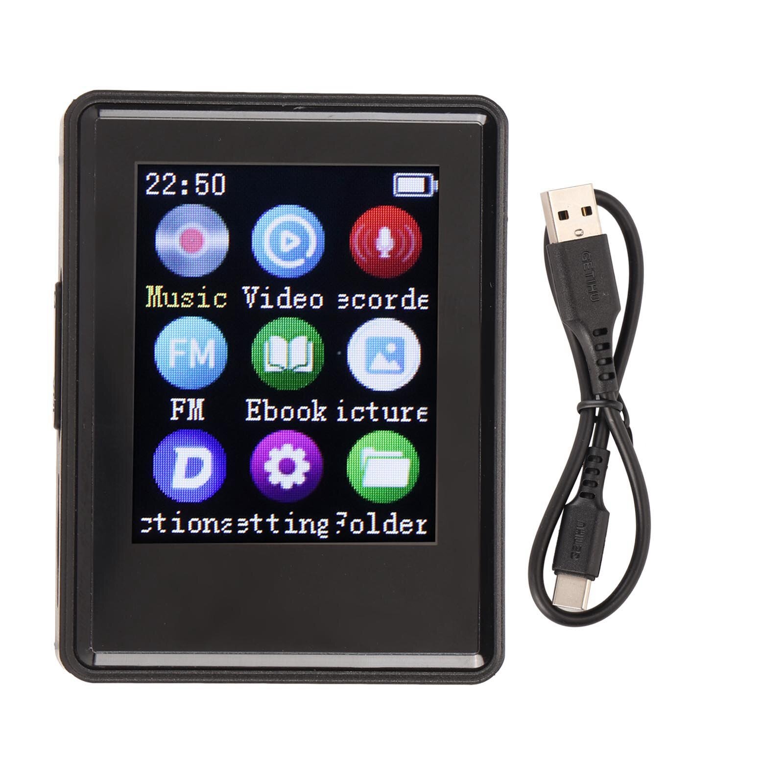 Mp3 -плеер Bluetooth 5.0 1,77 дюйма экрана Hifi записывает электрическая книга фото портативная mp3 mp4 player avec carte mémoire 32g