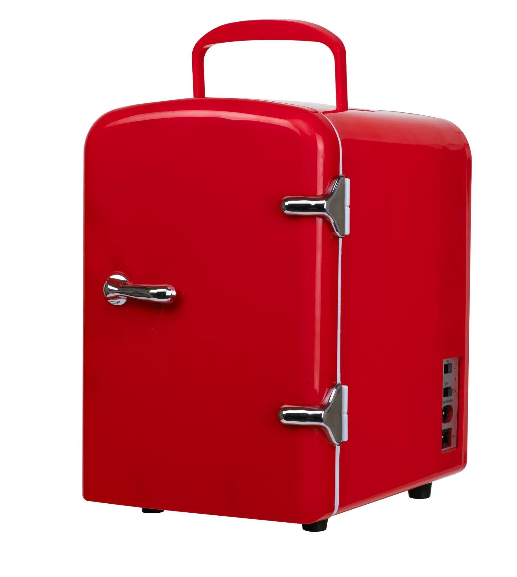 Мини-холодильник в стиле ретро, портативный, вмещает до 6 банок, подходит для автомобиля, офиса, спальни, общежития или коттеджа, 100% без фреона и экологически чистый. красный