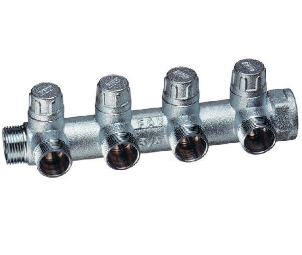 Зап. коллектор 3/4" ВР-НР с 4 отв. М24х19 FAR (FK 3906 C34)