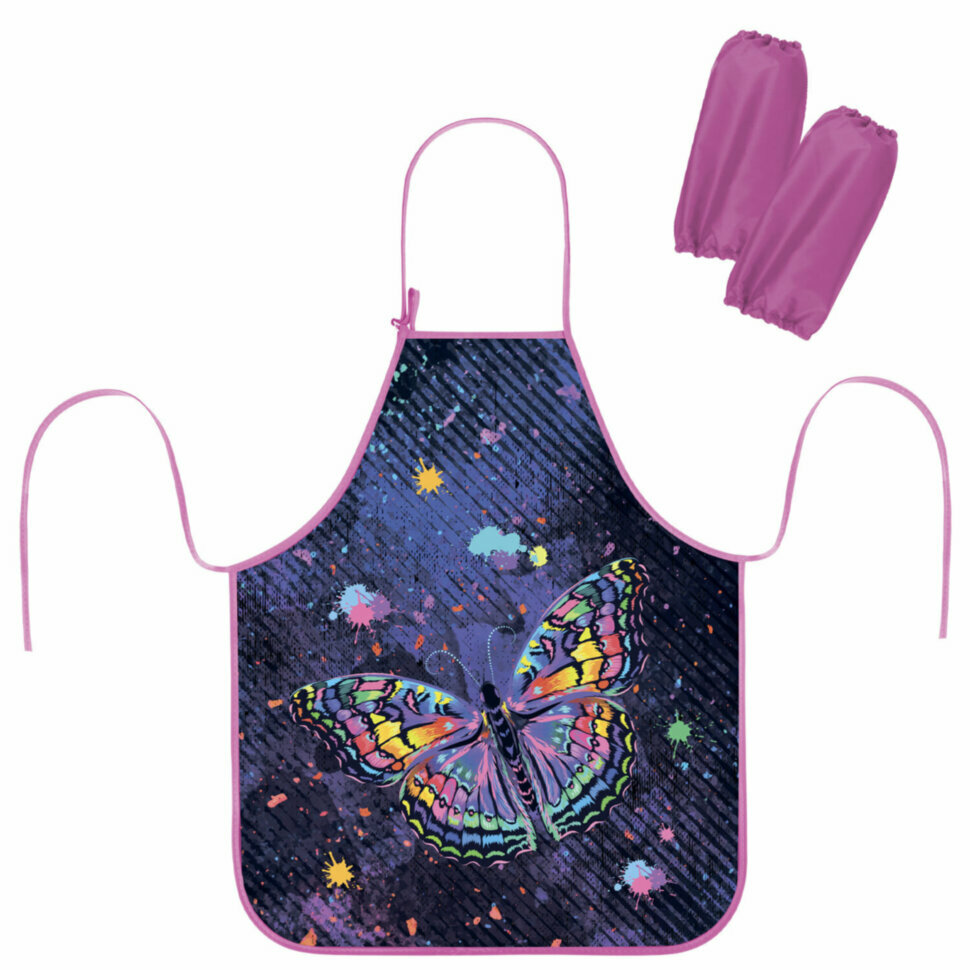 Накидка фартук с нарукавниками для труда юнландия, 46х54 см, "Colorful butterfly", 271041, 271041
