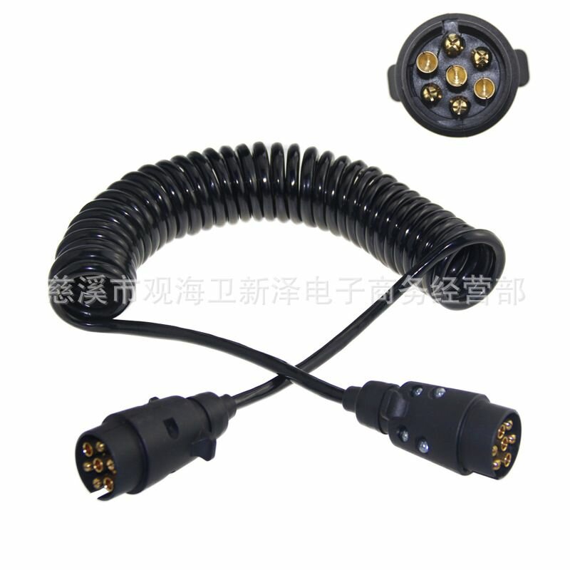 3 метра 7-контактный спиральный удлинительный кабель для прицепа с разъемом для штепсельной розетки, 7-жильный электрический разъем для авто