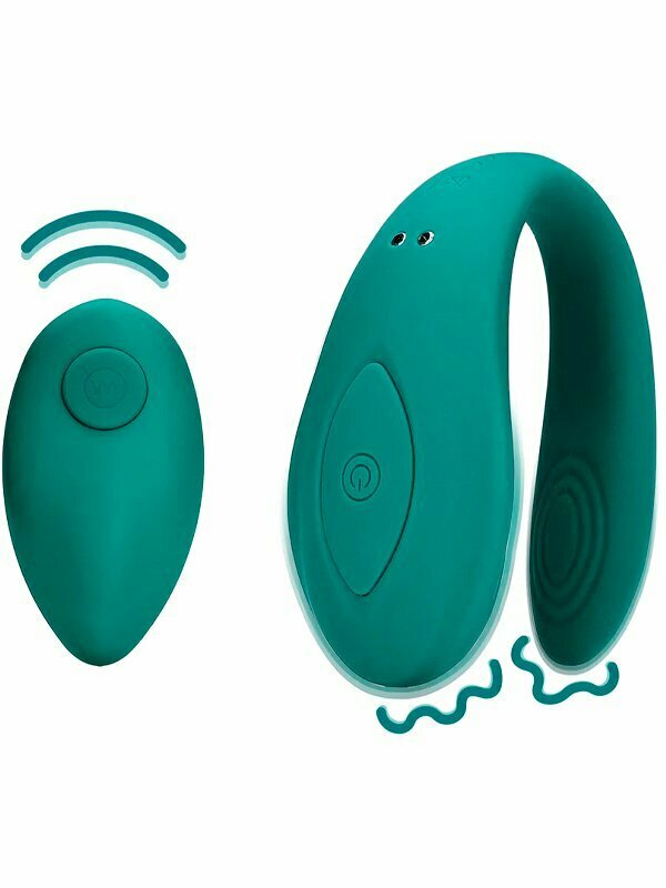 Вибратор Couple Toy, с пультом ДУ, 10 режимов, 10см, бирюзовый
