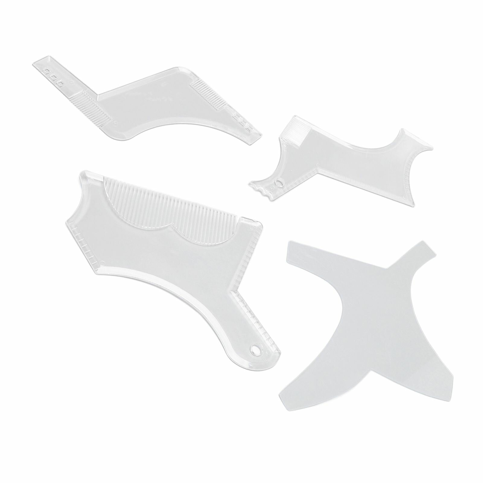 Набор для укладки бороды из 4-х частей, инновационный инструмент для стрижки и оформления бороды, прозрачный