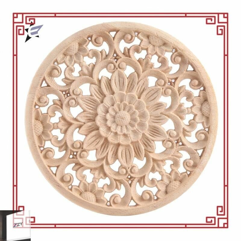 Эксклюзивные молдинги K4B T Y Z 15x15x2 см для мебельного шкафа в виде неокрашенных резных цветочных аппликаций бестселлер