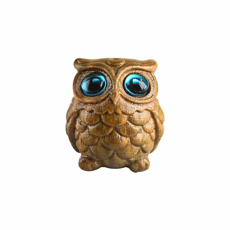 Зеленая сандаловое дерево резная милая сова