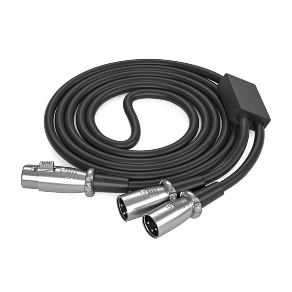 3Pin Y Разветвитель, Двойной Женский к Мужскому Сбалансированный Адаптер для Микрофонов, 1.5m - XLR женский на 2 мужских
