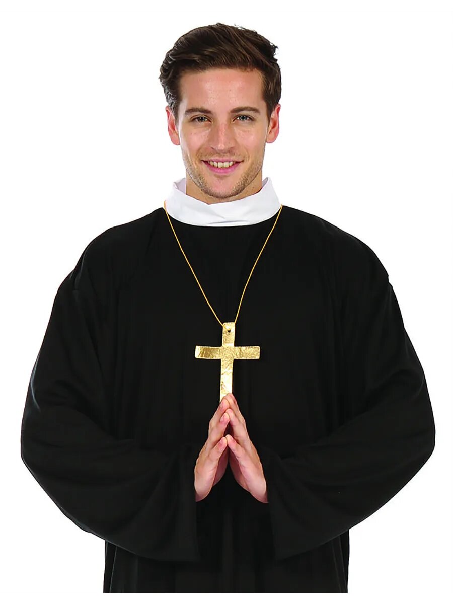 Карнавальный аксессуар крест священника, золотой