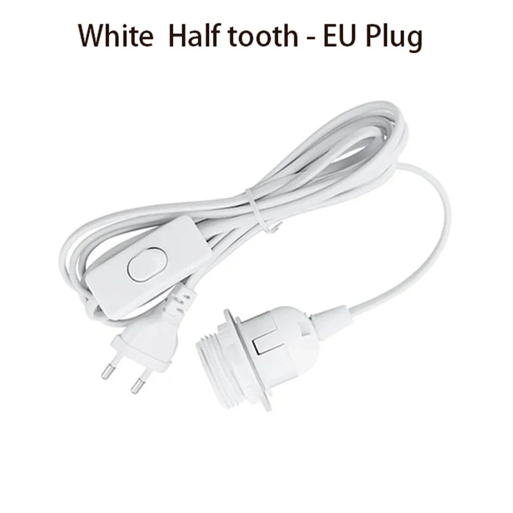 Держатель лампы с выключателем, белый, 1.8м, EU Plug