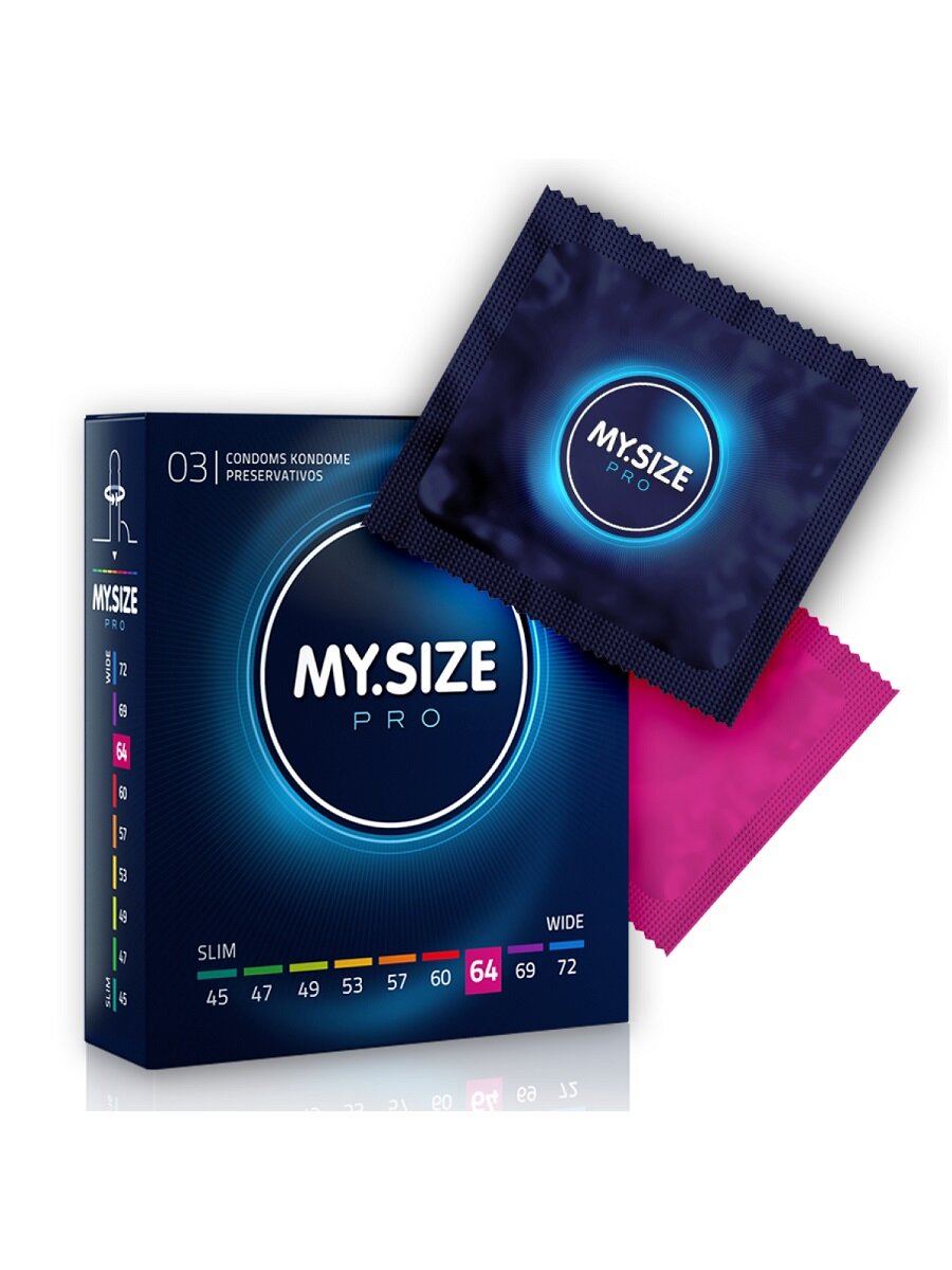 Презервативы размерные "MY.SIZE" размер 64 (3 шт). Латекс высокой очистки