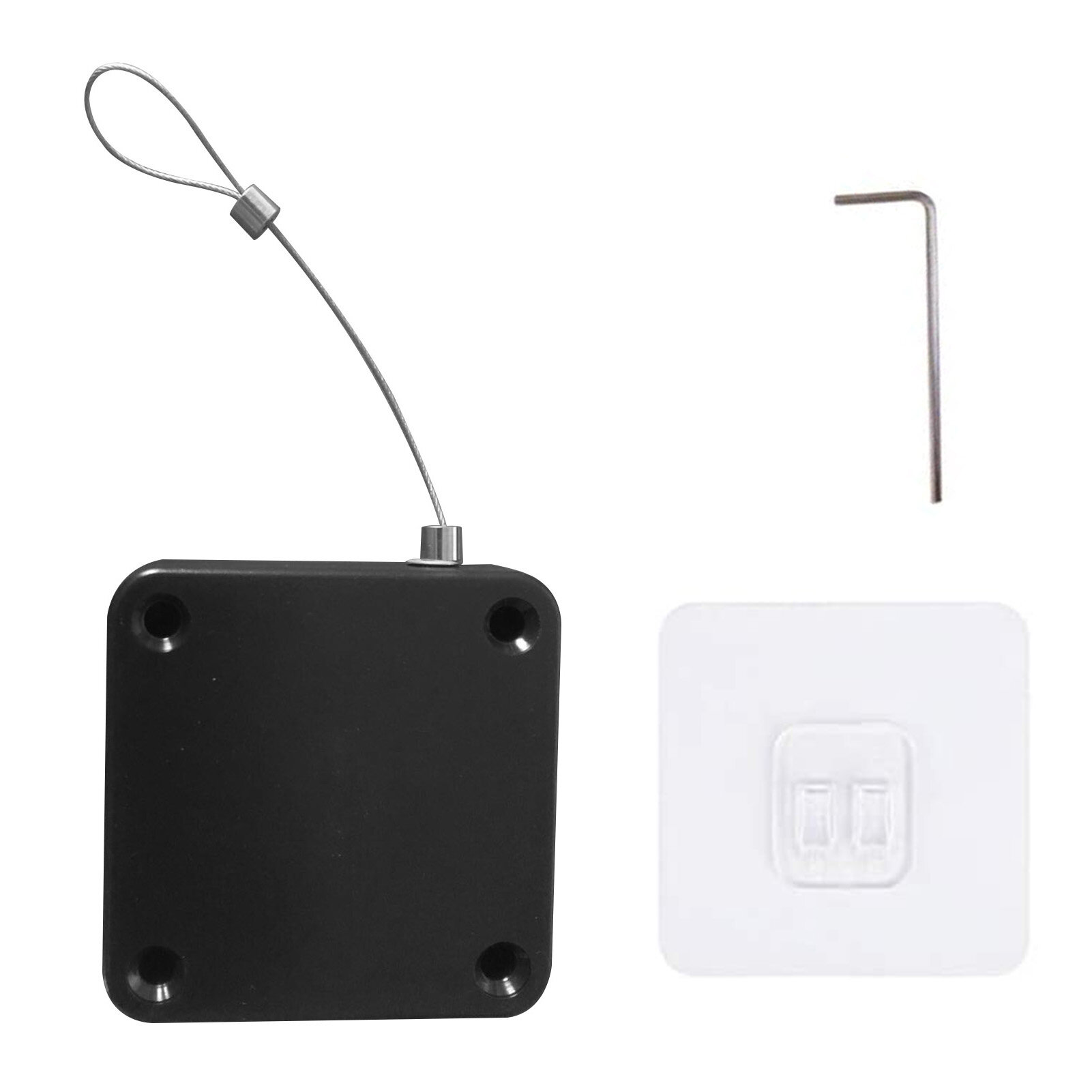 Automatic Sensor Door Closer, Drawstring Closer Door Residential для всех дверей, Цвет: Белый, Черный, Размер: 63*63*18 мм, Размер упаковки: 10X5X2 см, Вес упаковки: 62 г, Список упаковки: 1 x коробка для тяги двери, 1 x прозрачный крючок, 1 x маленький