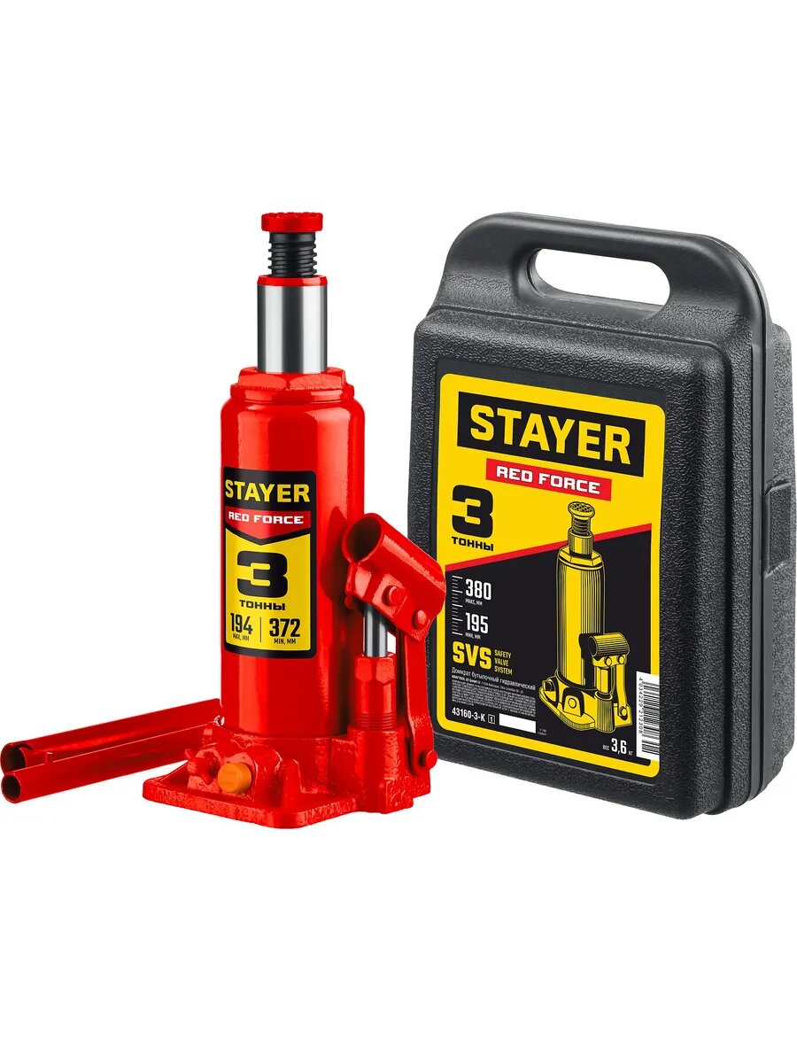 RED FORCE, в кейсе, 3 т, 194 - 375 мм, бутылочный гидравлич
