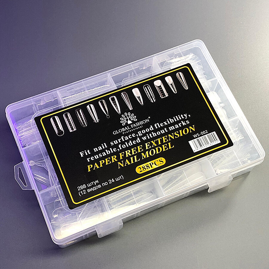 Global Fashion, Набор для наращивания, верхние формы , 12 видов, 288 шт