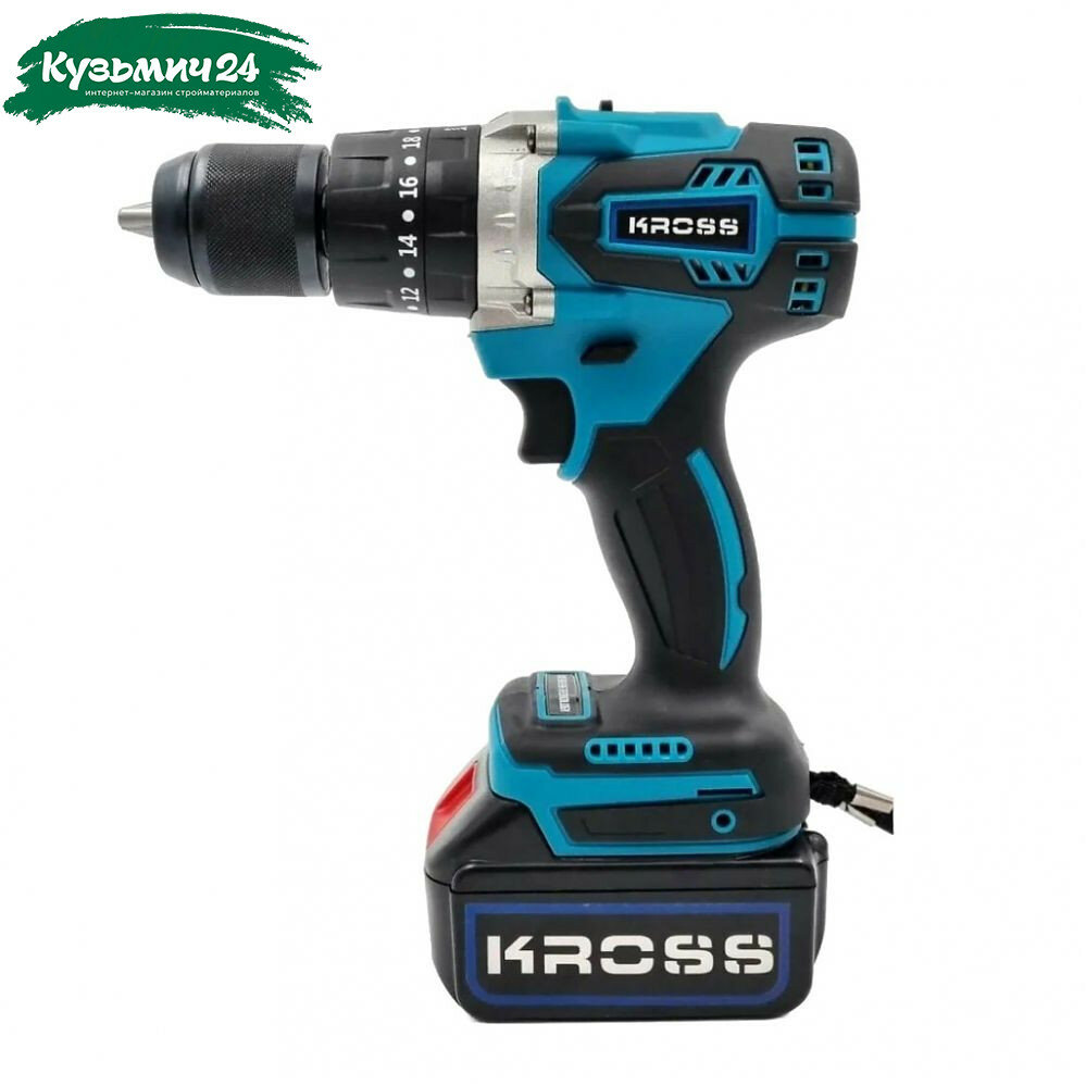 Шуруповерт аккумуляторный ударный Kross KLi128 EC Type 2, 21В, 110 Hм, 2 акк. х 4,0 Ah+з. у, 1 шт.