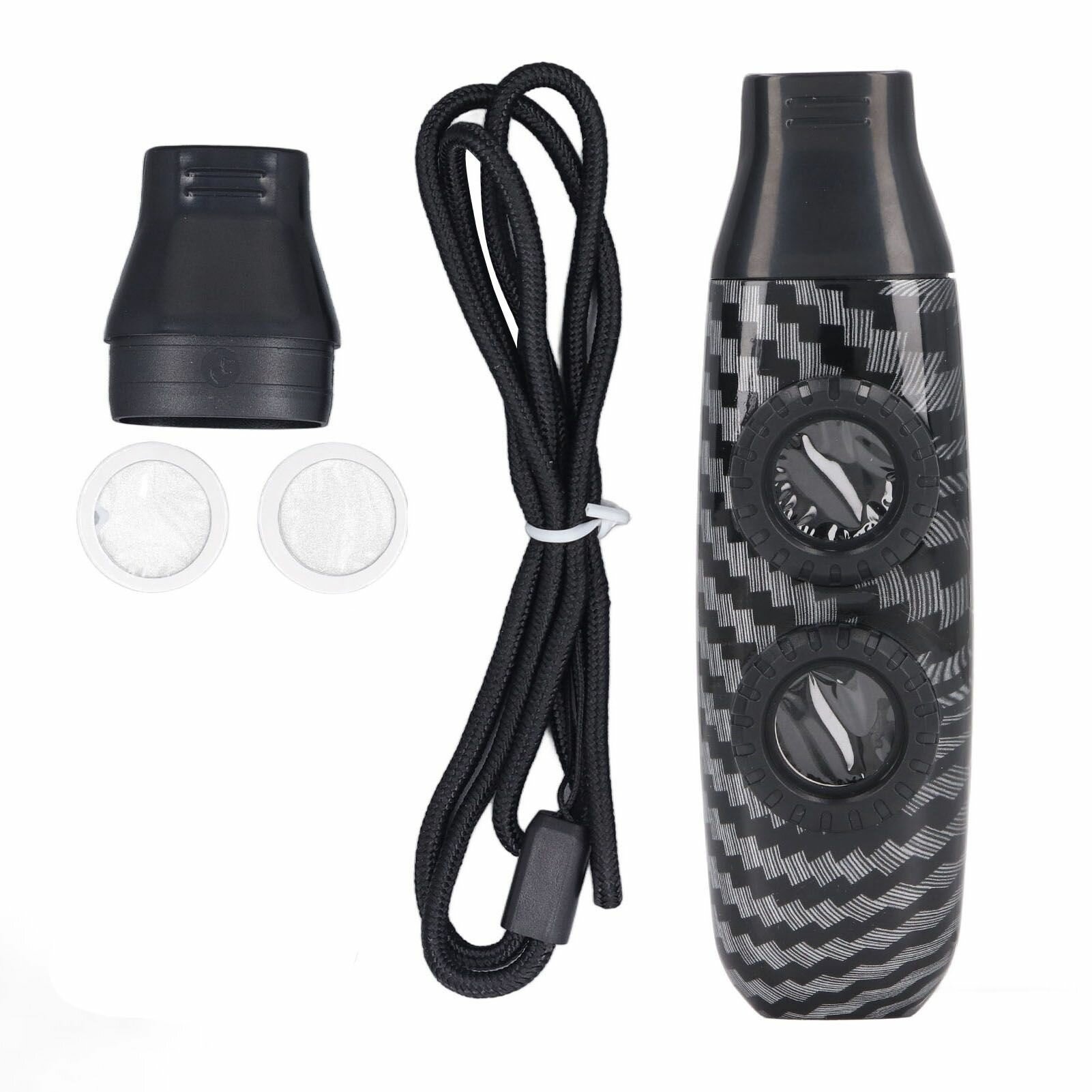 Флейта казу, регулируемый духовой музыкальный инструмент с двумя отверстиями и диафрагмой для удобства игры, с полосатым дизайном