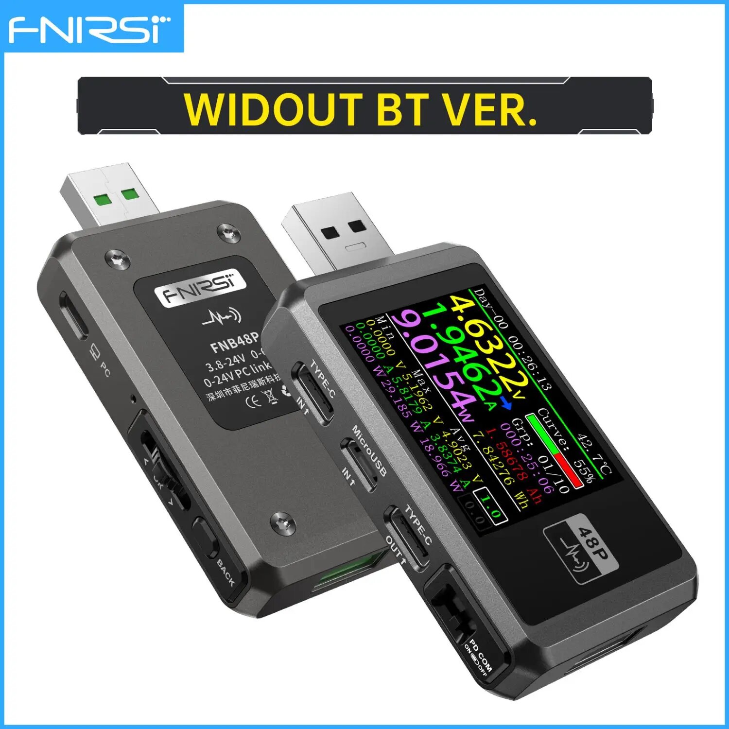 FNIRSI FNB48P WO BT, многофункциональный измеритель