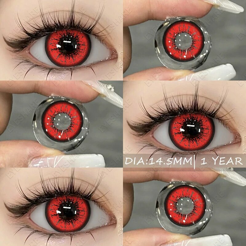 Одноразовые цветные контактные линзы EYESHARE красные 6 месяцев BELLA-RED