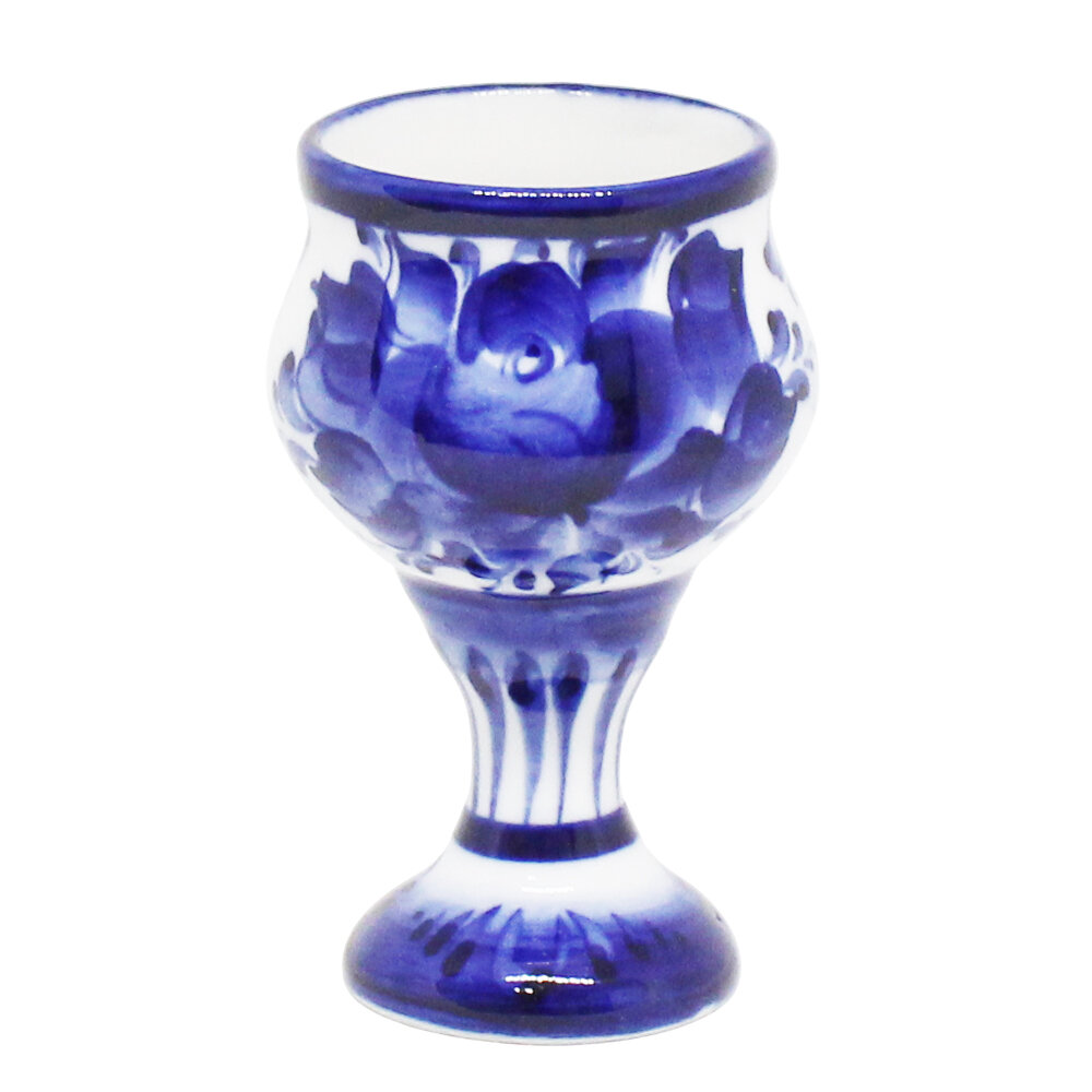 Фарфоровая рюмка "Цветочек" объем 30 мл, (Ручная работа)