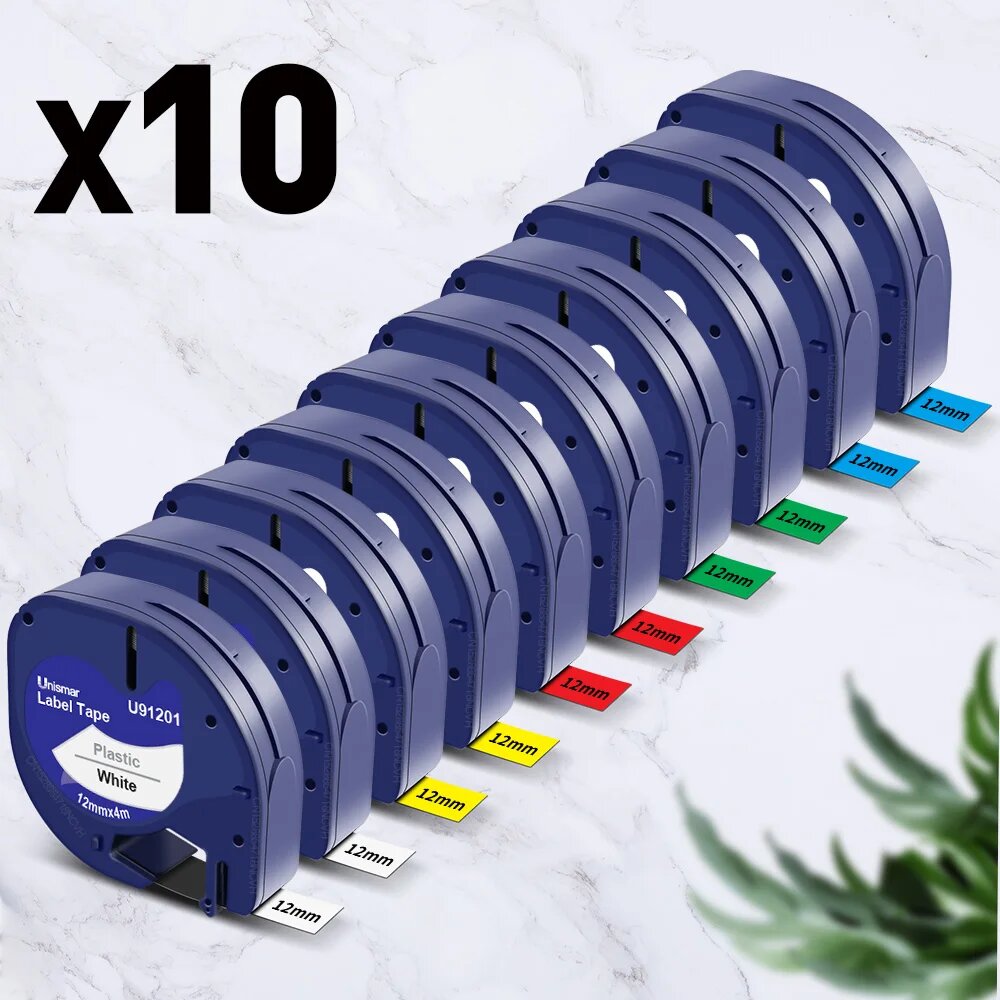 Ленты Dymo LetraTag 12 мм, 10PK Mixed Color