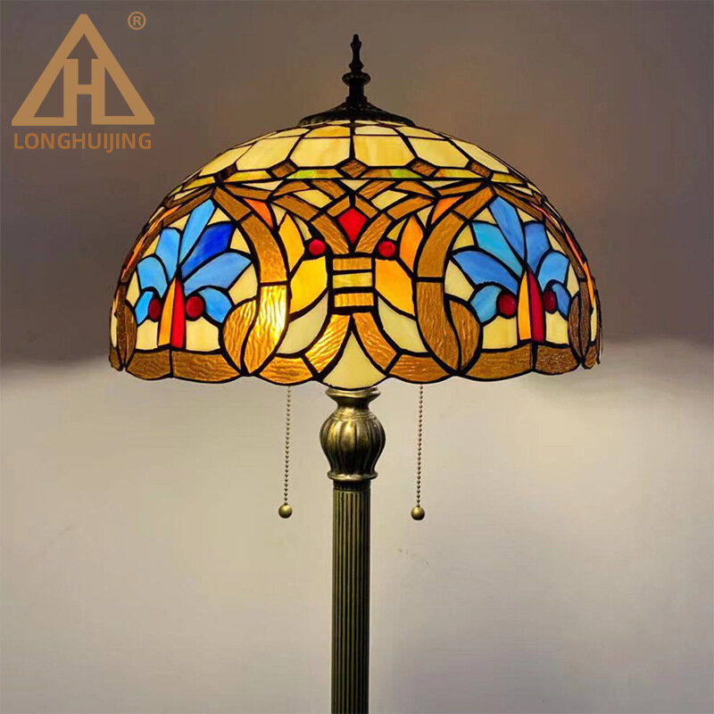 Лампа торшер Хуэйцзин "Тиффани", барокко, минимализм, для спальни, гостиной, кабинета