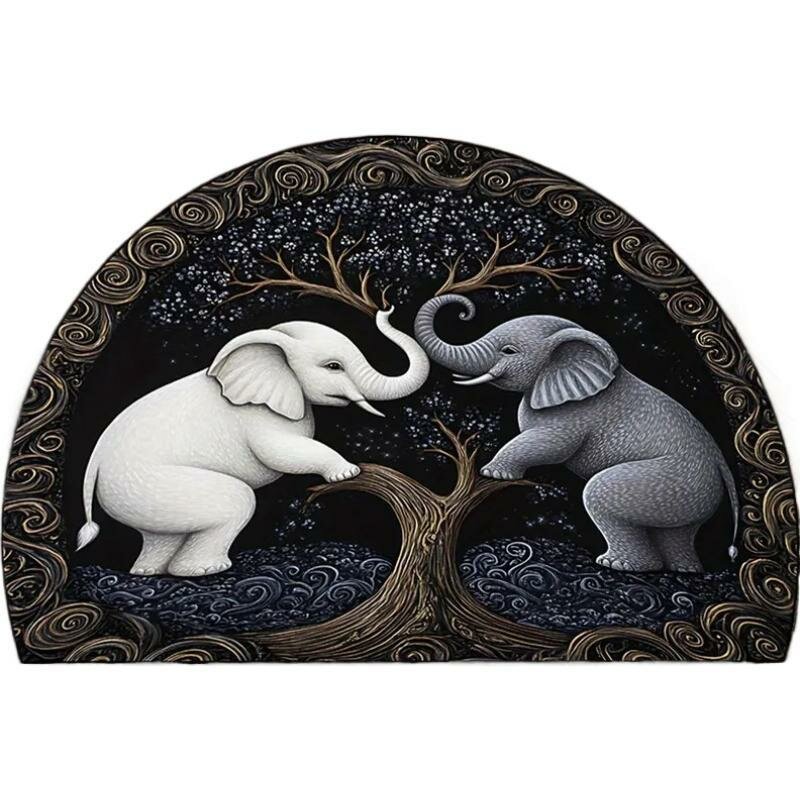 Цветной полукруглый ковер для прихожей, напечатанный на 3D-принтере