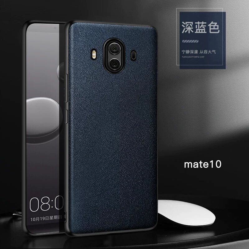 Porsche Design Mate 10 Blue Top Grain Nappa Leather Phone Case for Huawei Smartphones