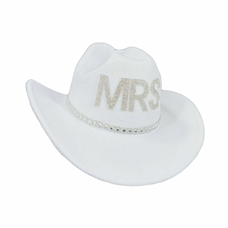Свадебная ковбойская Шляпа-Белая шерстяная Леди