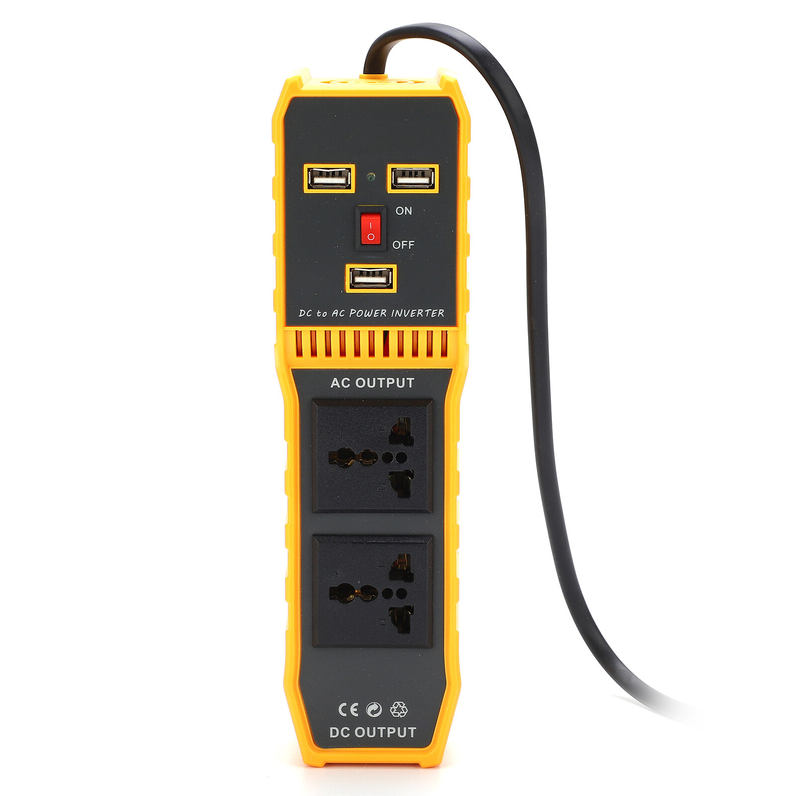 Автопреобразователь 200Вт, 3xUSB 4.2A, 12V 220V 50Гц