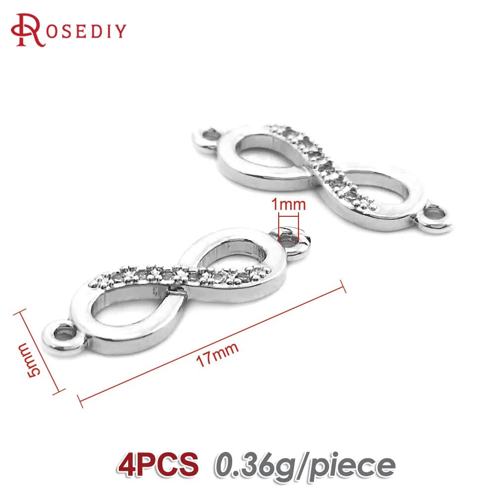 Подвески Rosediy с символом бесконечности из латуни цвета золота 44615-Platinum Color