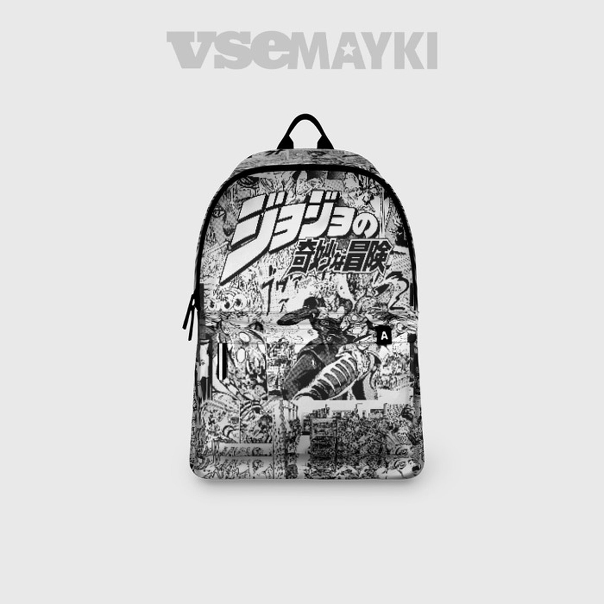 Рюкзак VseMayki с принтом Серый комикс JoJo, One size, белый