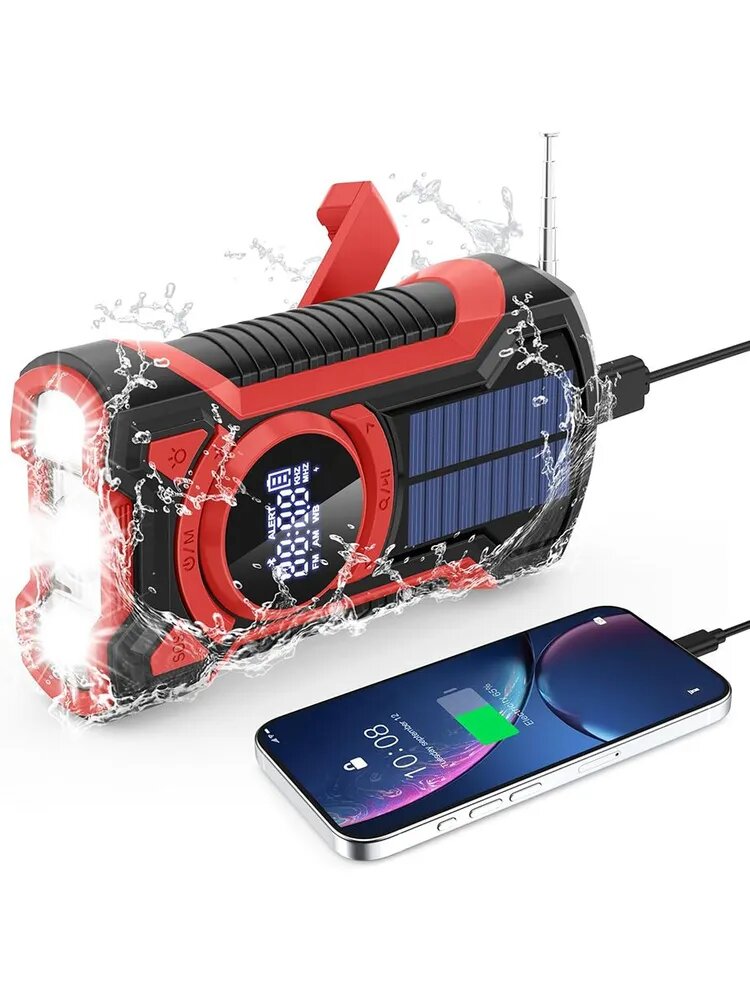 Радиоприемник-фонарь "Динамофонарь", с Bluetooth, 5000mAh, IP65