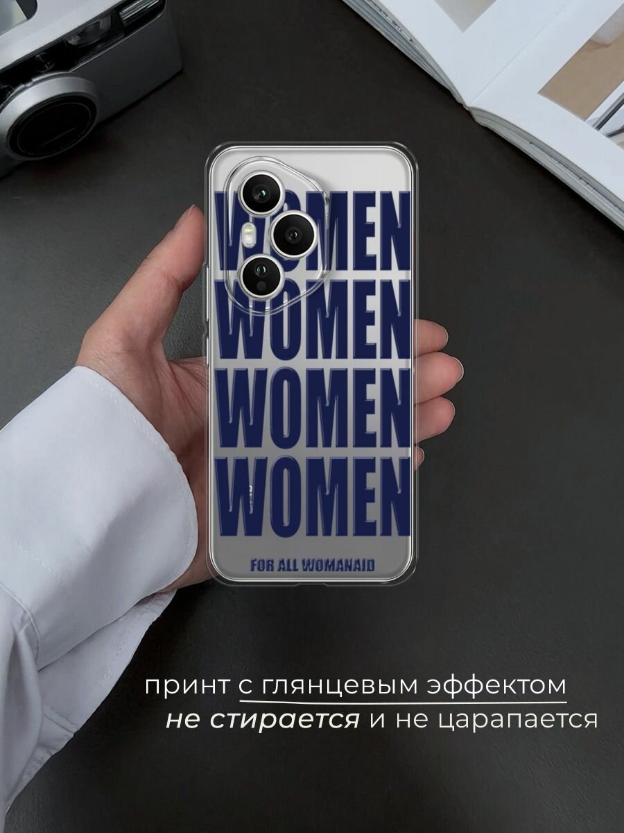 Силиконовый чехол на Honor 400 Pro / Хонор 400 Про с принтом Woman blue — фото 1