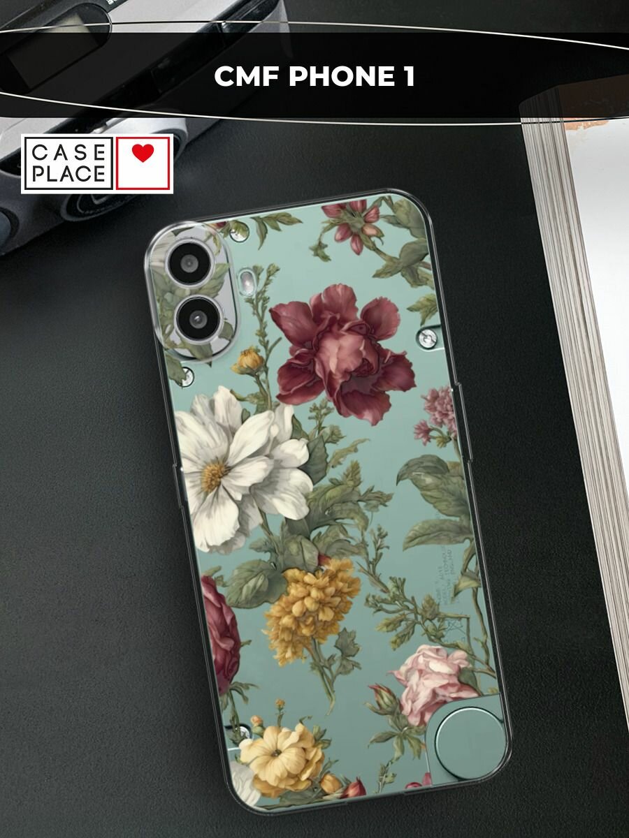 Чехол на CMF Phone 1 / CMF Фон 1 с принтом Акварельные цветы 2