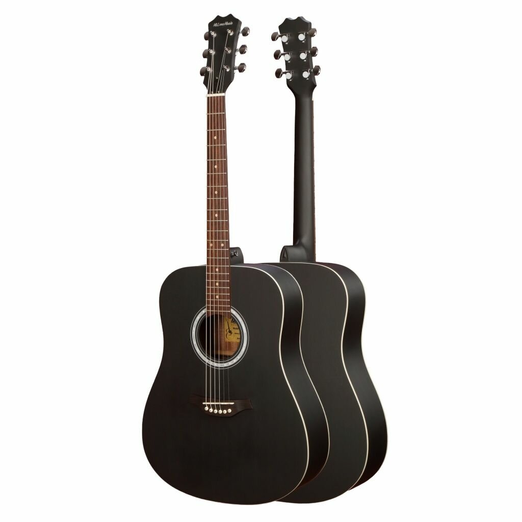 ML-DT-BK Акустическая гитара, черная, MiLena-Music