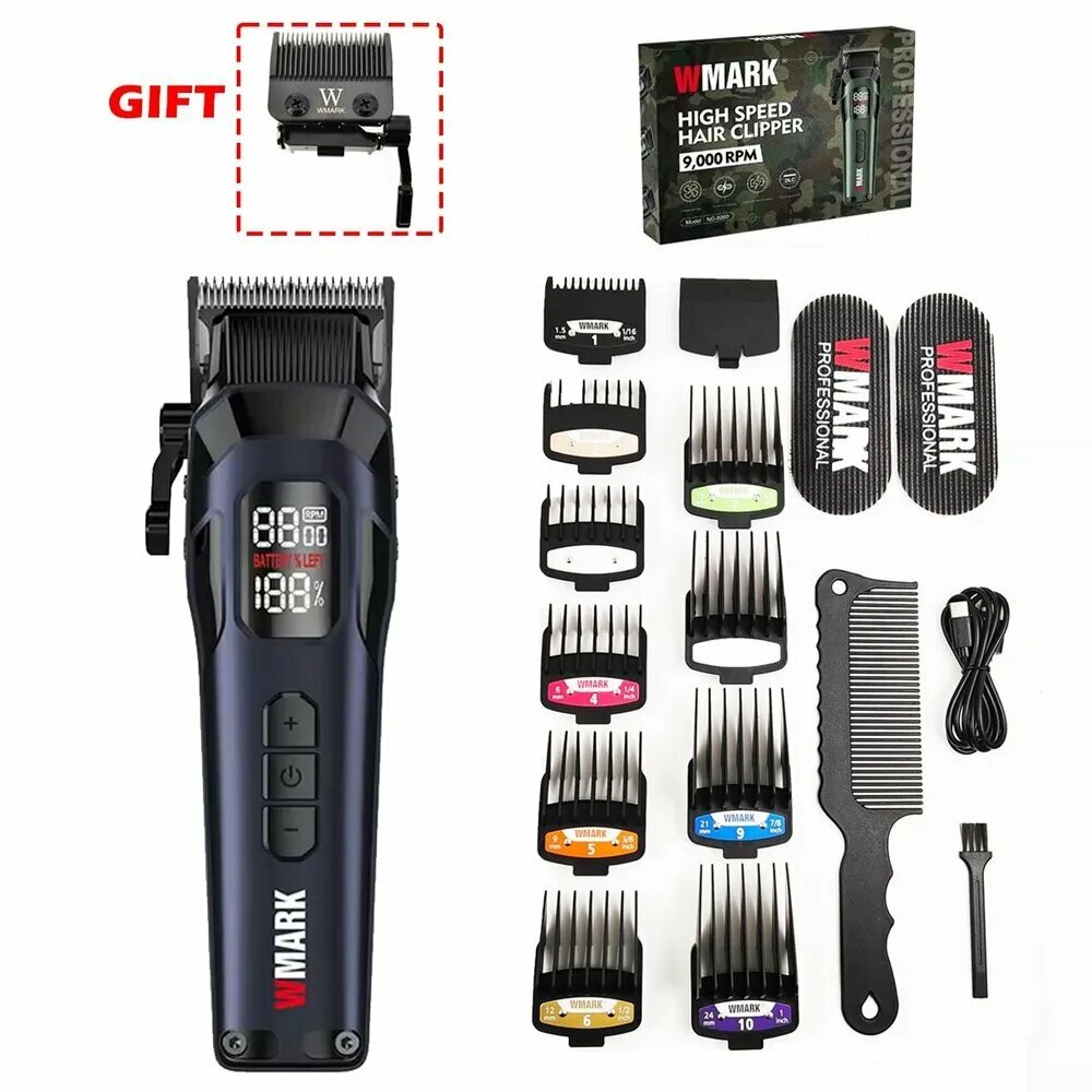 WMARK Машинка для стрижки NG-8080, темно-синий