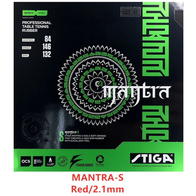 STIGA MANTRA M/H/S накладка для настольного тенниса Зеленый, MANTRA-S Red
