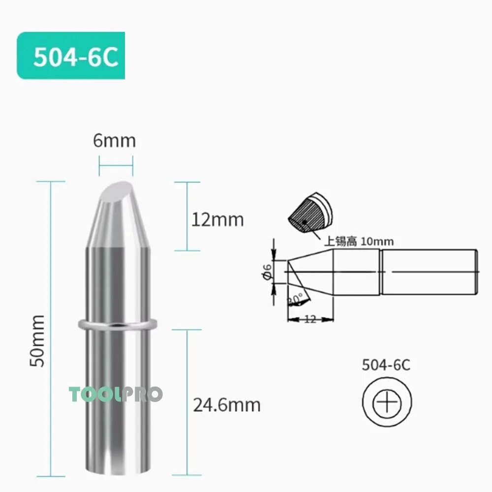 Наконечник паяльника 504-6C, 6 мм
