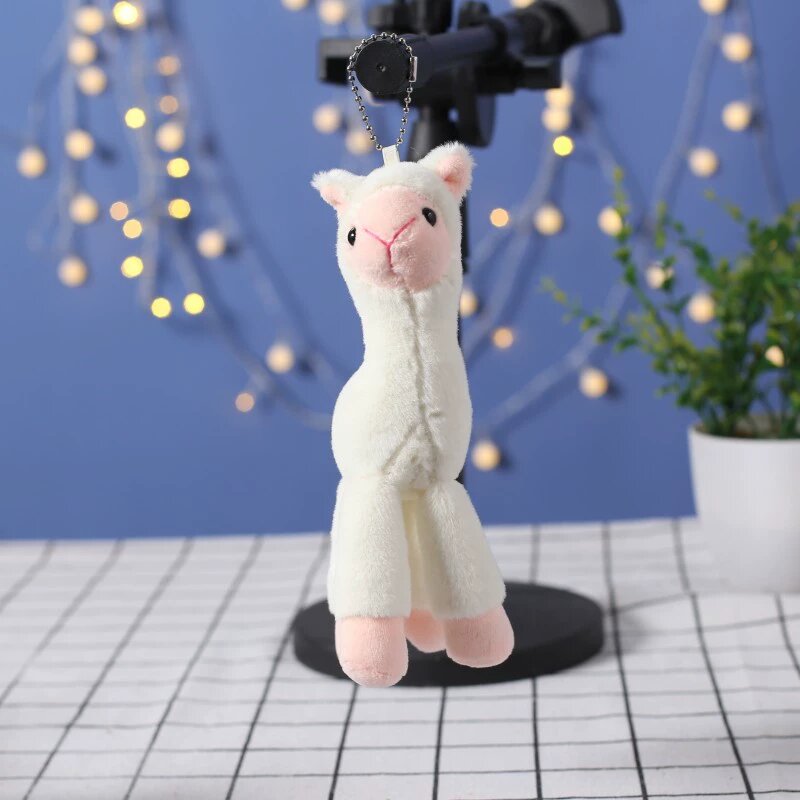 Модный брелок-альпака для девочек, плюшевый кулон-овечка для рюкзака, маленькая игрушка-брелок в виде куклы. Белая