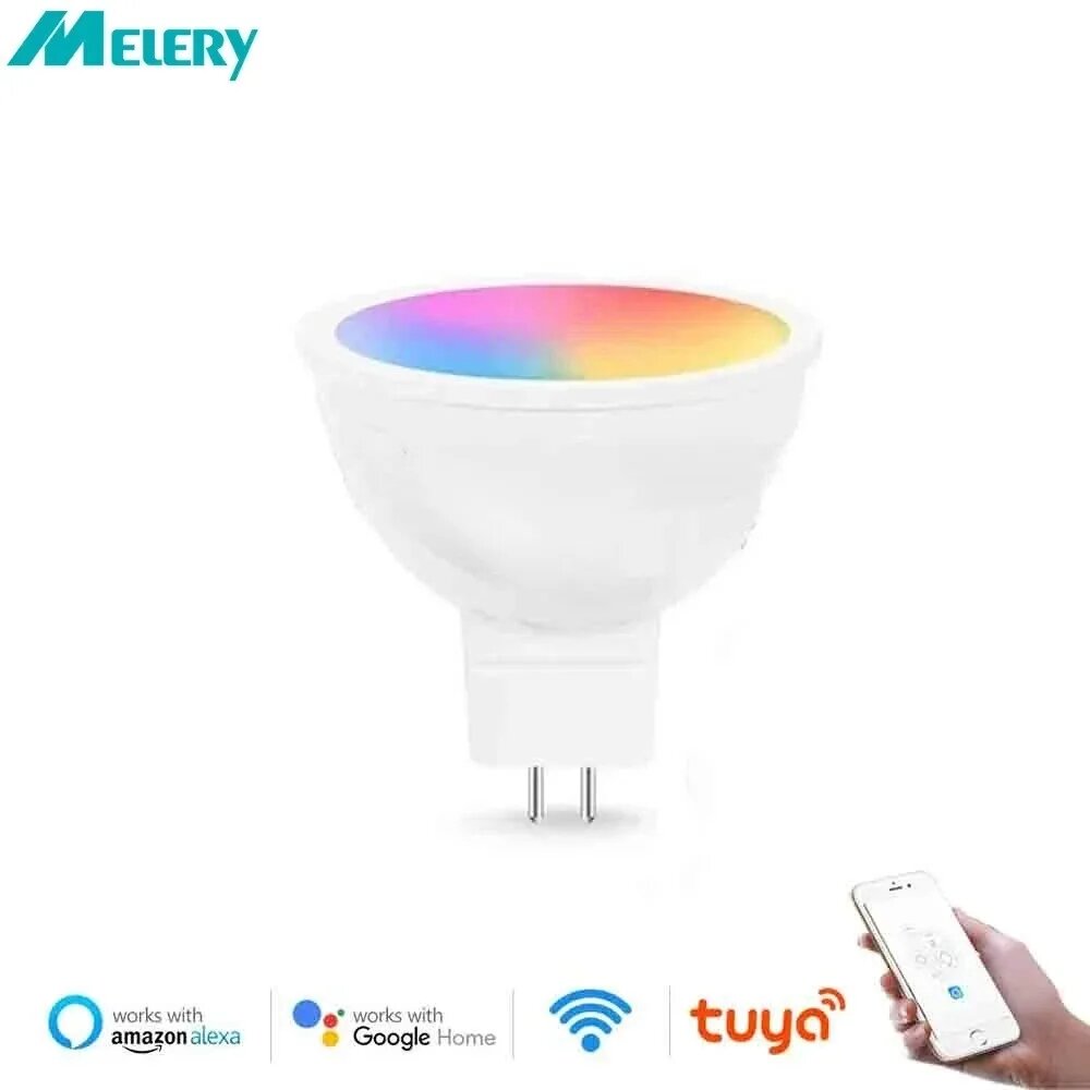 Melery Wi-Fi умная светодиодная лампа MR16 RGB теплый/холодный белый 2PCS