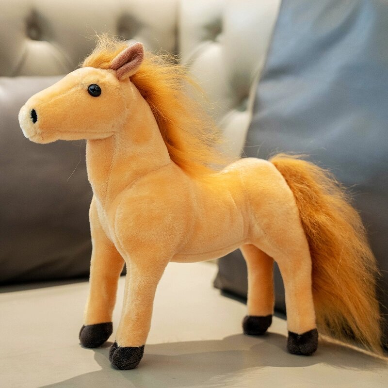 Плюшевая игрушка в виде лошади, кукла-талисман года Лошади, плюшевая игрушка, милая маленькая лошадка, новогодний