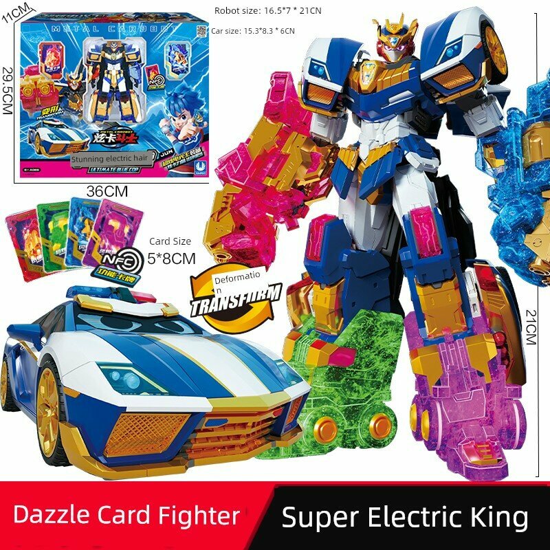 Супер Яркий Lightning King трансформируемый робот-игрушка с сменным оружием, 2 формы