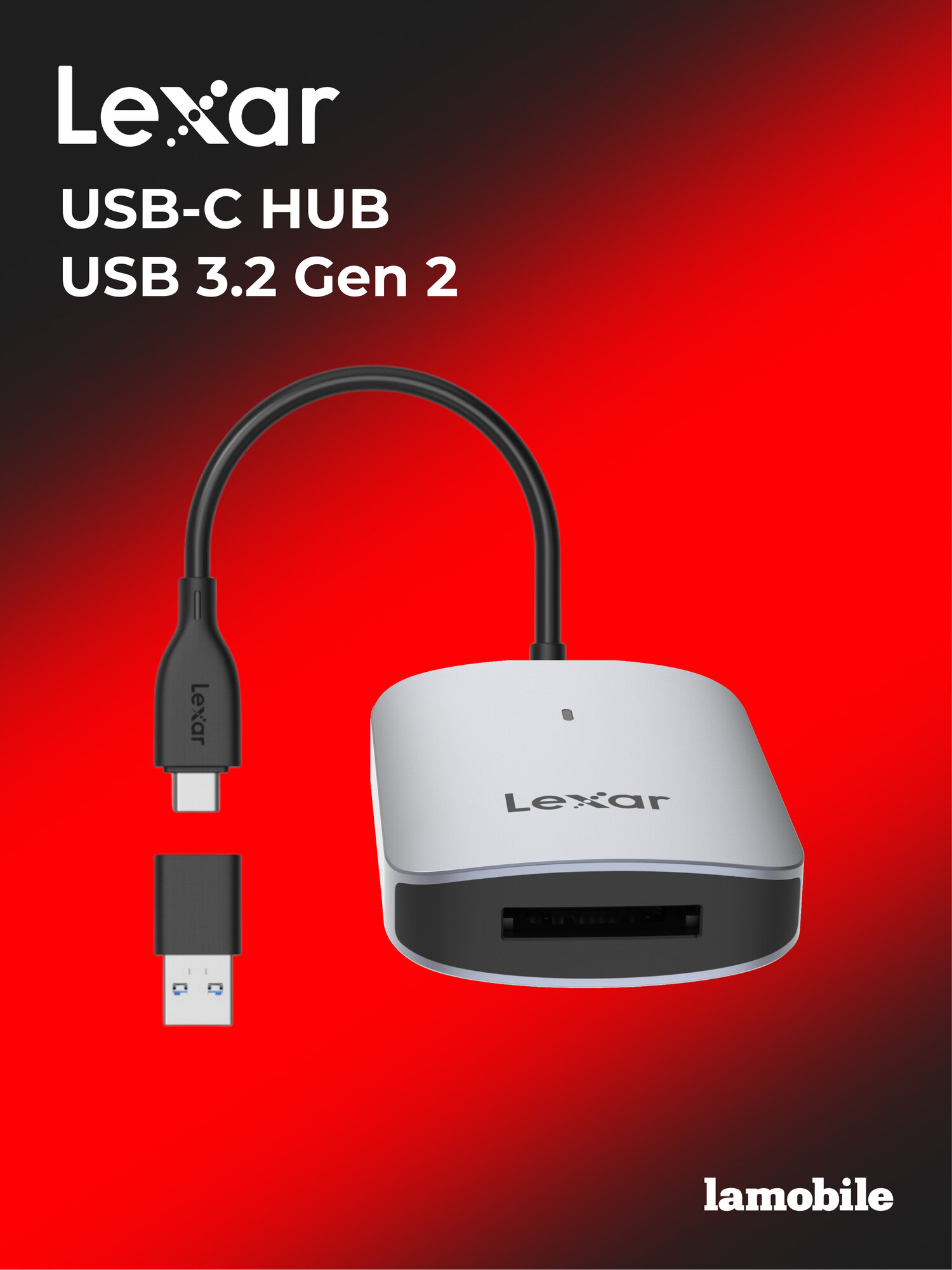 Картридер Lexar Professional CFexpress Type-A, USB-C, 900MB/s, серый