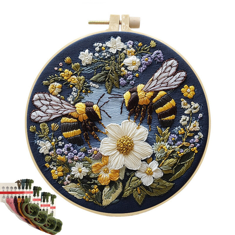 Набор для вышивания хлопок лен, набор вышивки крестом для начинающих и взрослых, рукодельный комплект с пяльцами нитками иглой инструкцией, творческий подарок ручная работа