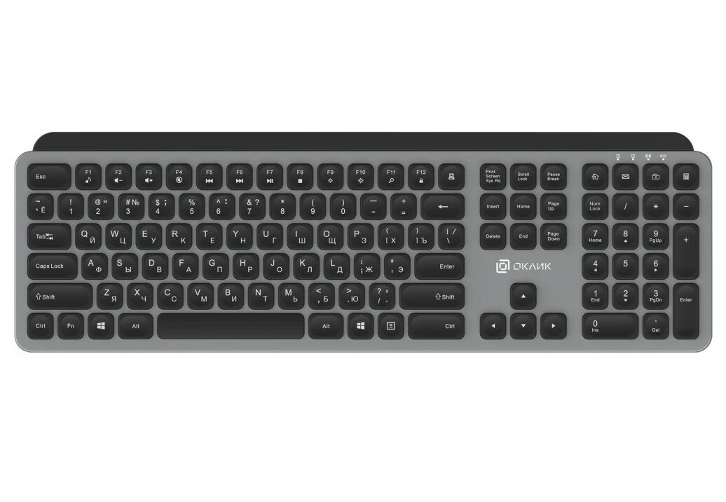 Беспроводная клавиатура Oklick K859W, черный/серый