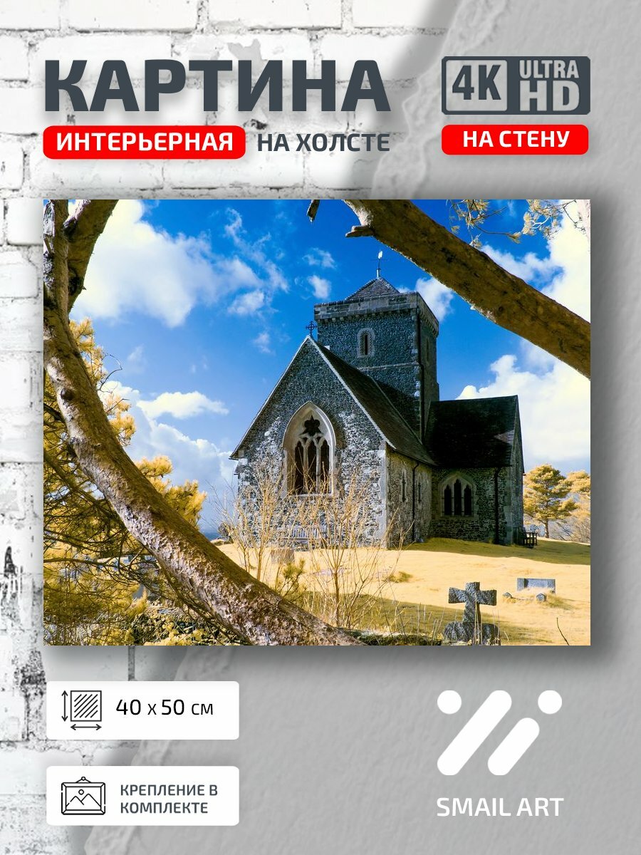 Картина на холсте интерьерная 40 на 50 на стену Дерево Landscape для кабинета пейзаж декор