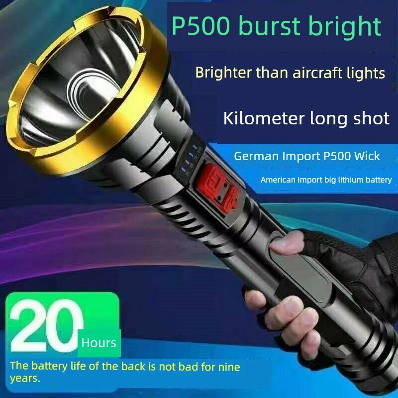 Восьмиядерный фонарь высокой яркости, компактный перезаряжаемый уличный светодиодный фонарь с ксеноновым эффектом,