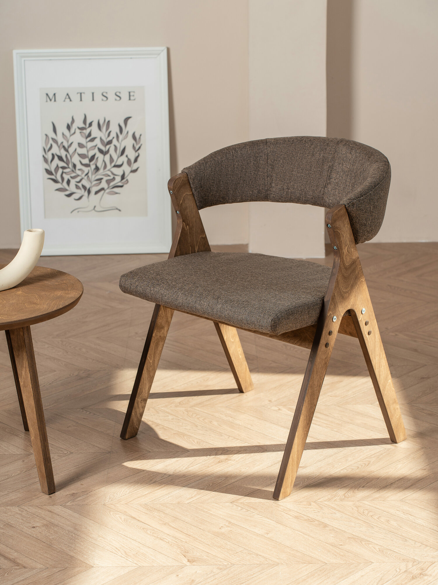 Стул Axioma Woodshop, велюр, антивандальная, мягкий, кухонный, до 150кг, ШхГхВ 54х50х73см