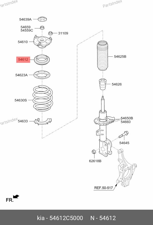 Подшипник опоры амортизатора переднего, HYUNDAI/KIA/MOBIS 54612C5000