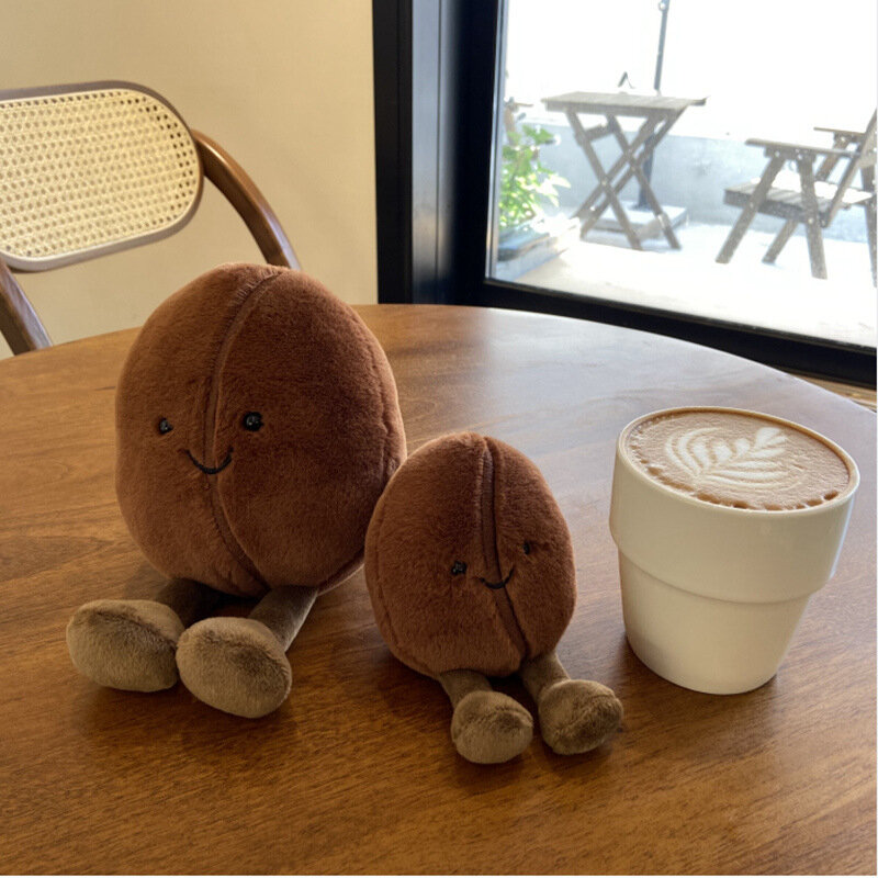 Jellycat Кофейное зерно Плюшевая игрушка Маленькая 13 см Высота Нежная игрушка для младенцев Подарок 100% хлопок