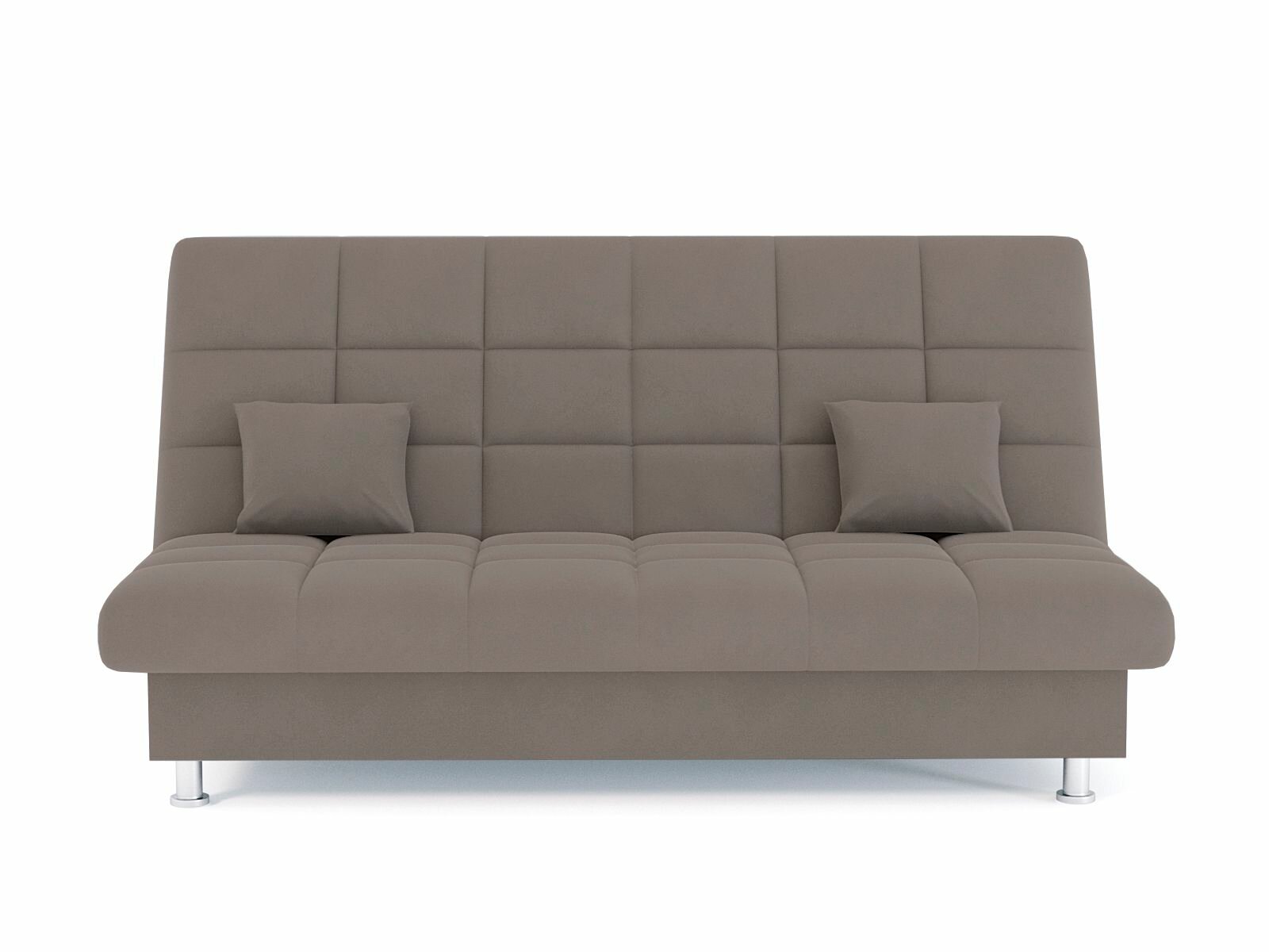 Прямой диван-кровать Юта, раскладной, металлический каркас, 136 х192 см спальное место, велюр Зара Лайт Браун 05