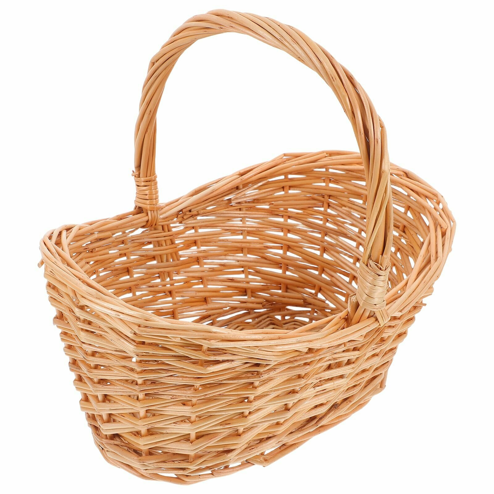 Большая емкость для хранения ивы с ручкой, многофункциональный контейнер для переноски цветов, плетеная вручную корзина для сбора урожая в саду, корзина для сбора ягод